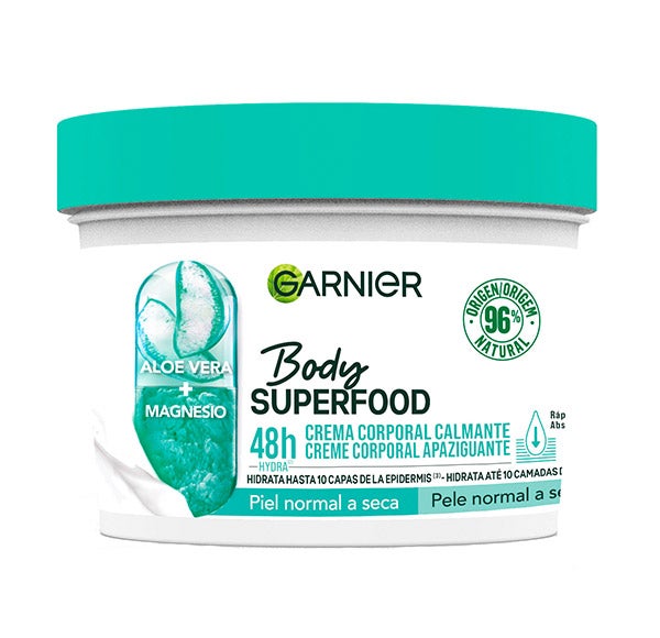 Body Superfood GARNIER Crema Corporal Con Aloe Vera Y Magnesio precio ...